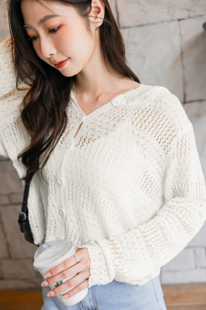 フード付きメッシュニットカーディガン F 【2410003】 – Seoul Mate